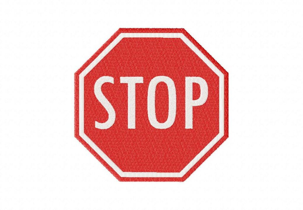 Stop Sign Machine Embroidery Design – Blasto Stitch