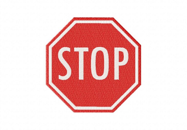 Stop Sign Machine Embroidery Design – Blasto Stitch