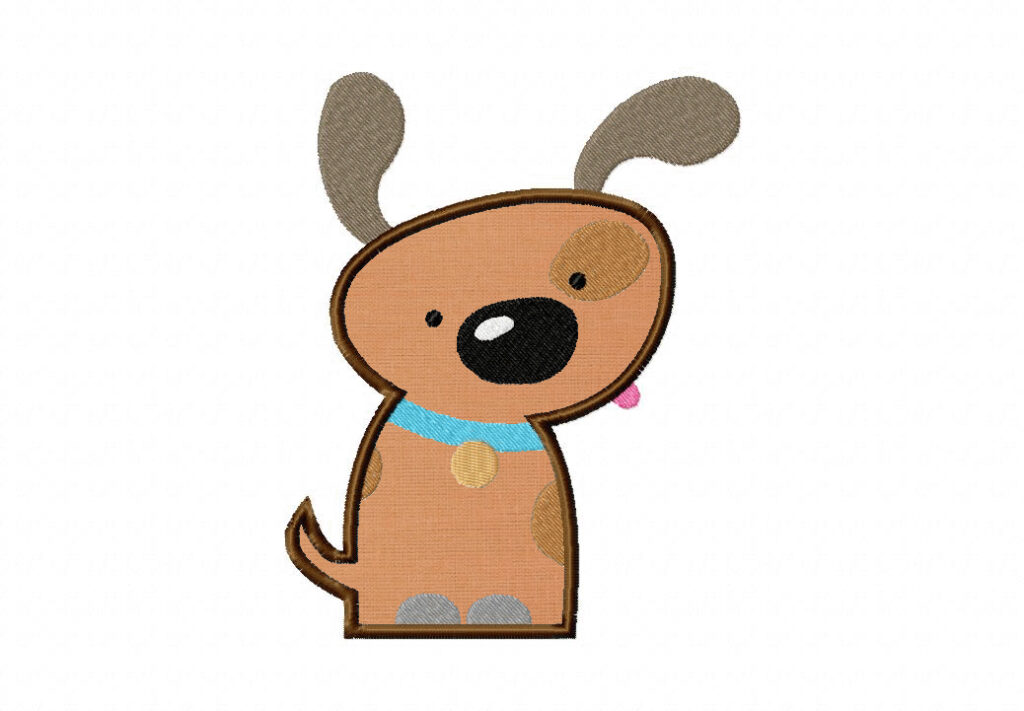 Puppy Machine Embroidery Design Includes both Applique and Fill ...