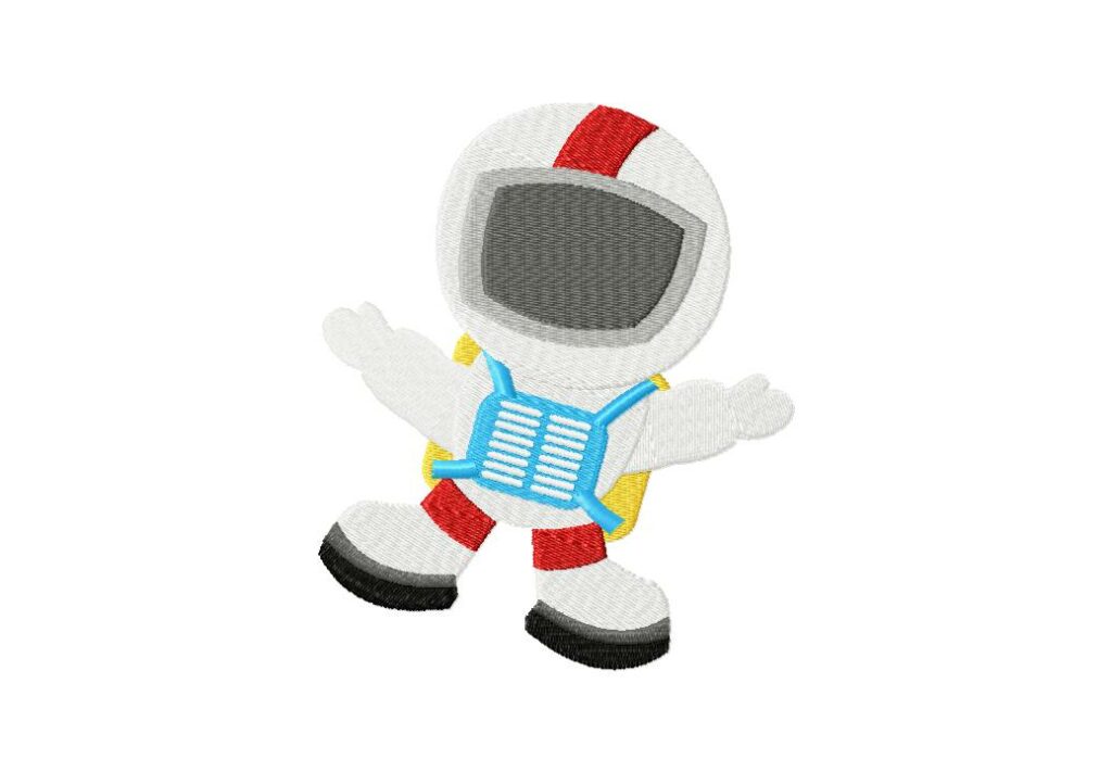 Astronaut Machine Embroidery Design – Blasto Stitch