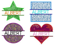 Split Shapes Machine Embroidery Monogramming Four Pack – Blasto Stitch