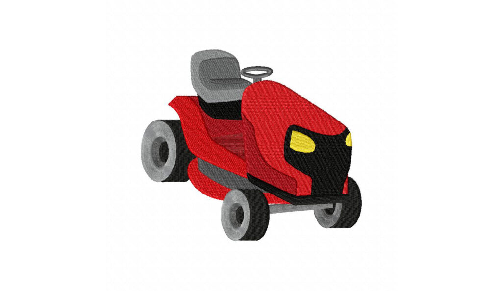 Riding Lawn Mower Machine Embroidery Design – Blasto Stitch