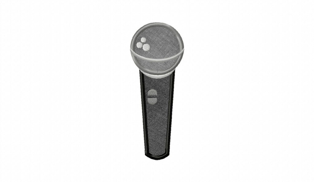 Microphone Includes in Both Applique and Filled Stitch – Blasto Stitch
