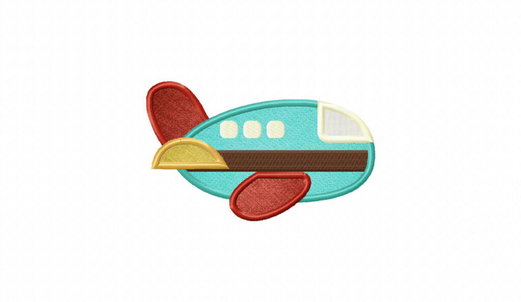 Retro Plane Includes Both Applique and Filled Stitch – Blasto Stitch