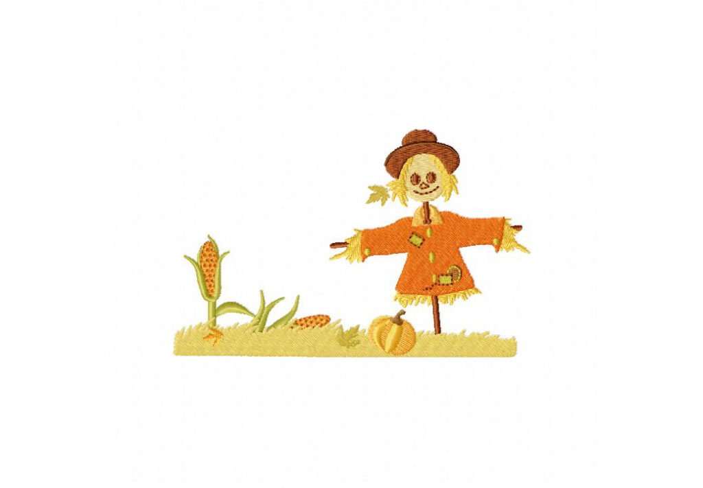 Autumn Scarecrow Machine Embroidery Design – Blasto Stitch