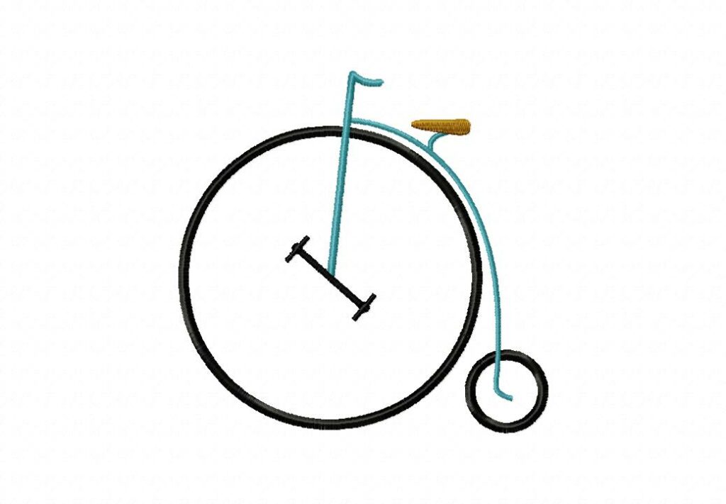 Penny Farthing Machine Embroidery Design – Blasto Stitch