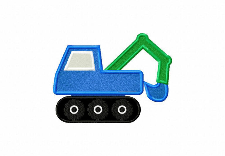 Blue Digger Includes Both Applique and Filled Stitch – Blasto Stitch