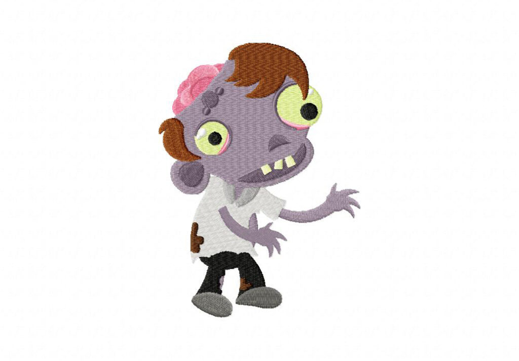 Growling Zombie Machine Embroidery Design – Blasto Stitch