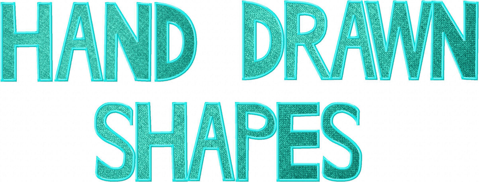 Hand Drawn Shapes Machine Embroidery Applique Font Set – Blasto Stitch