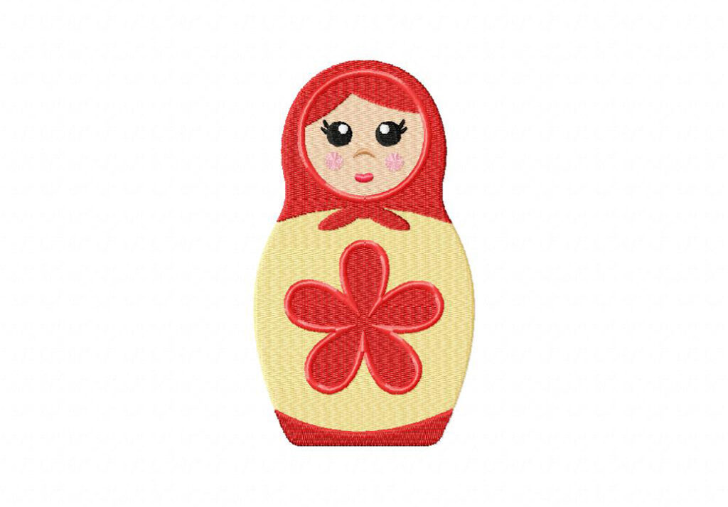 Red Stacking Doll Machine Embroidery Design – Blasto Stitch