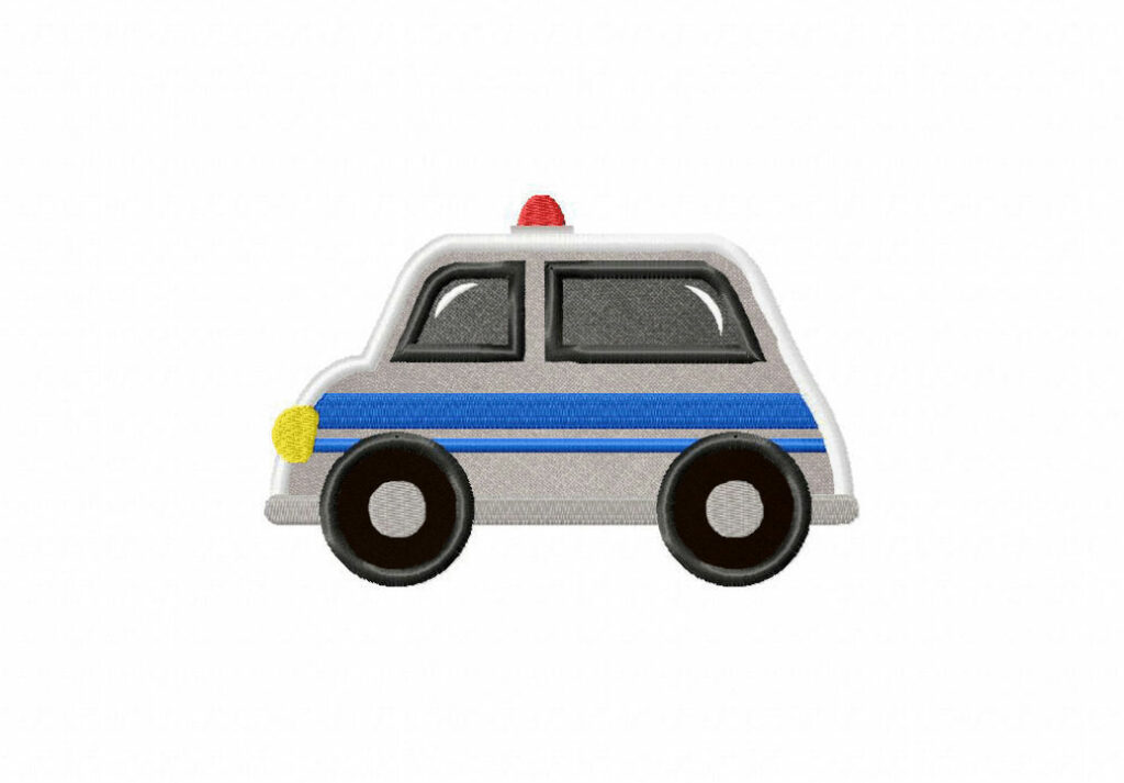 Rescue Car Includes Both Applique and Stitched – Blasto Stitch