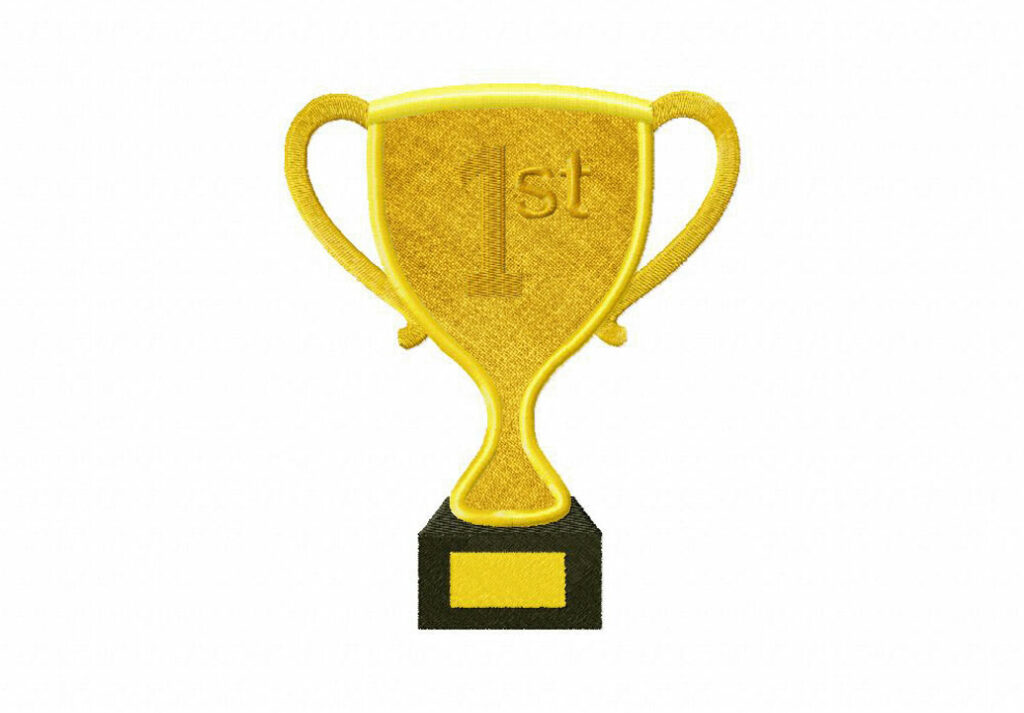 First Place Trophy Includes Both Applique and Stitched – Blasto Stitch