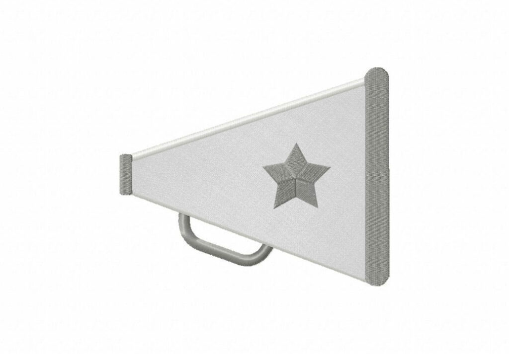 Grey Megaphone Includes Both Applique and Stitched – Blasto Stitch