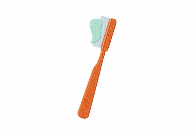 Toothbrush With Toothpaste Machine Embroidery Design – Blasto Stitch