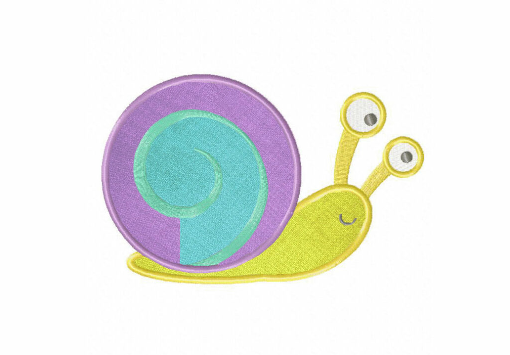 Speedy Snail Includes Both Applique and Stitched – Blasto Stitch