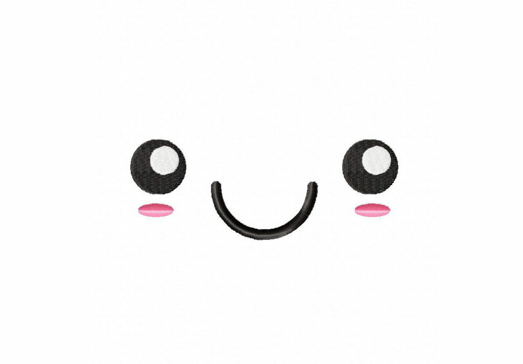 Kawaii Face Smile Machine Embroidery Design – Blasto Stitch