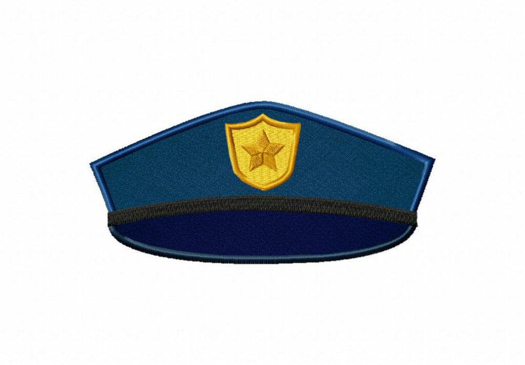 Police Hat Includes Both Applique and Stitched – Blasto Stitch