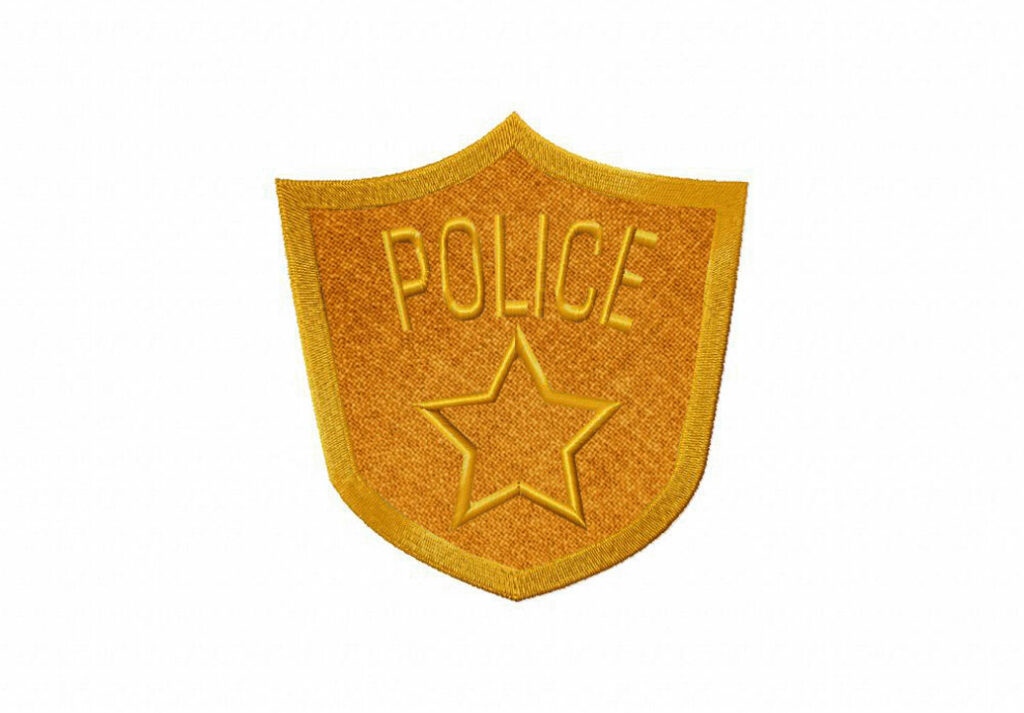 Police Person Badge Includes Both Applique and Stitched – Blasto Stitch