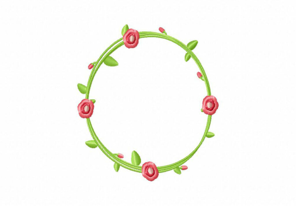 Bright Floral Wreath Machine Embroidery Design – Blasto Stitch