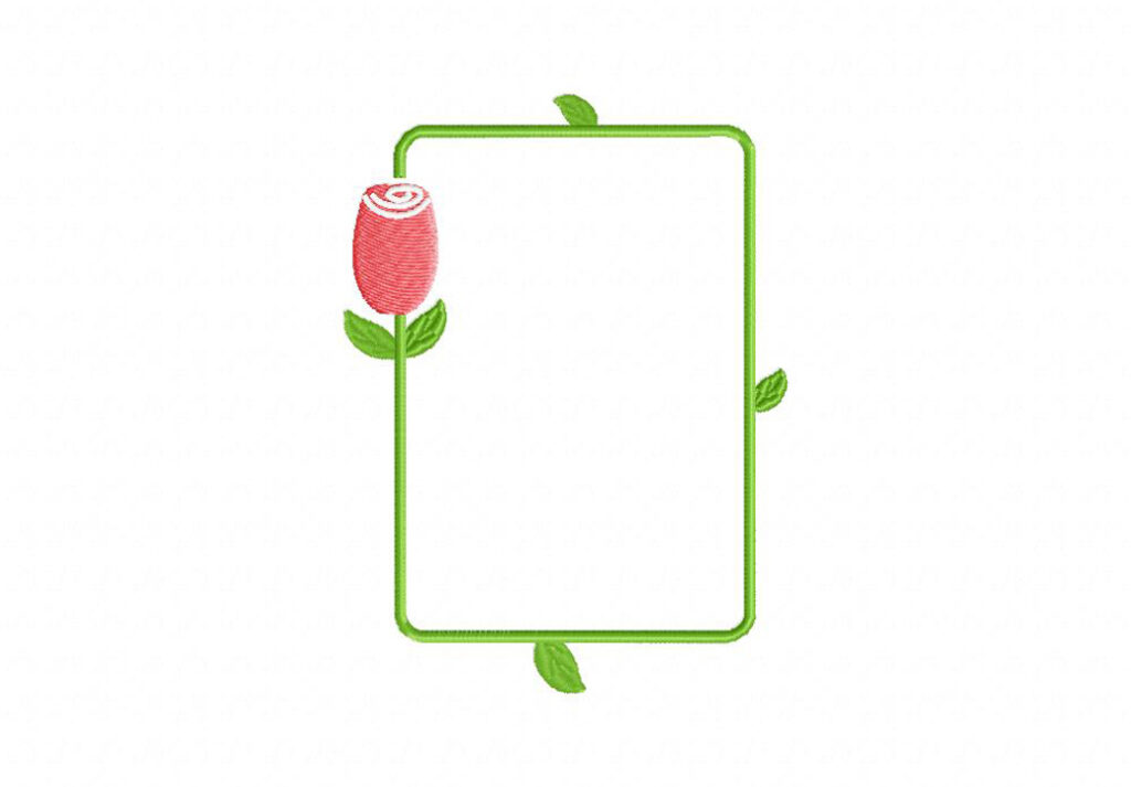 Rose Stem Rectangle Frame Machine Embroidery Design – Blasto Stitch