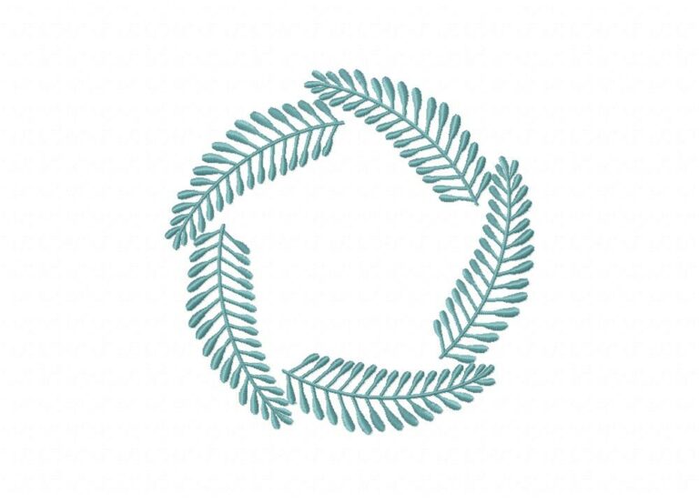 Simple Blue Wreath Machine Embroidery Design – Blasto Stitch