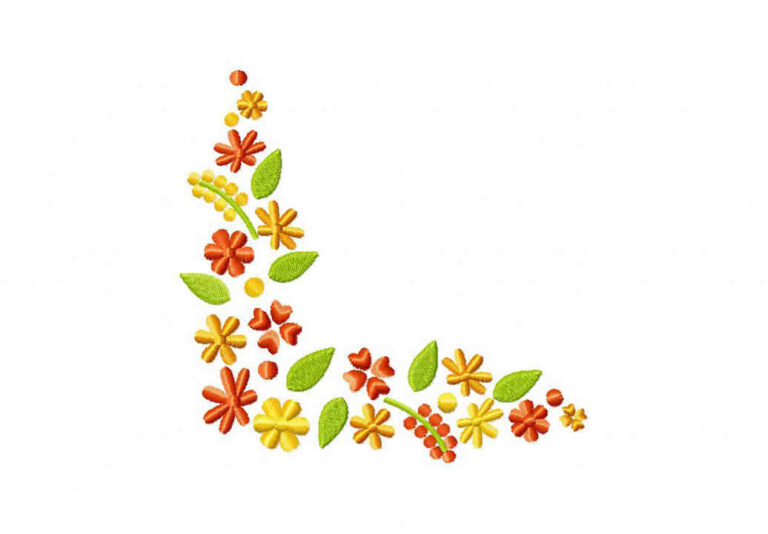 Tiny Flowers Corner Machine Embroidery Design – Blasto Stitch