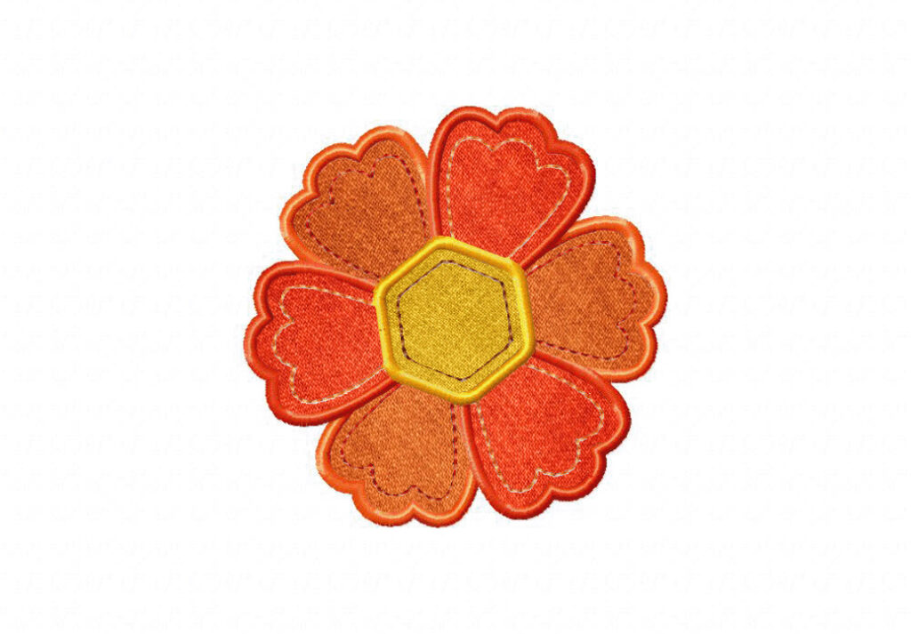 Stitched Pattern Flower Includes Both Applique and Stitched – Blasto Stitch
