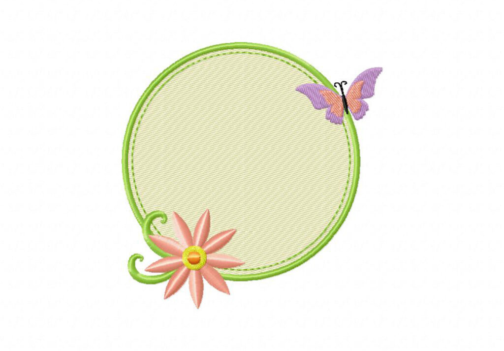 Sweet Circle Frame Machine Embroidery Design – Blasto Stitch