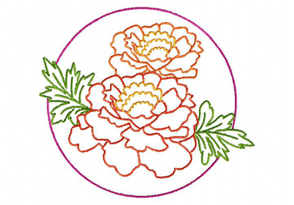 Marigold Circle Machine Embroidery Design – Blasto Stitch