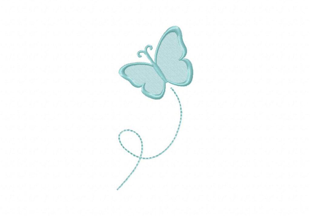 Blue Butterfly Machine Embroidery Design – Blasto Stitch