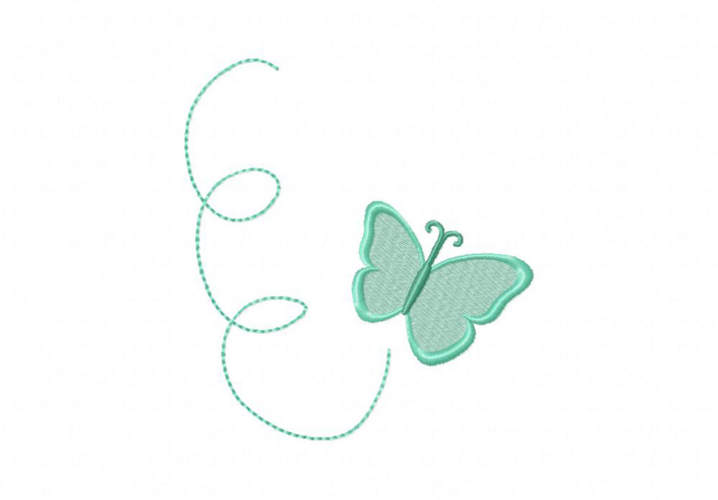 Teal Butterfly Machine Embroidery Design – Blasto Stitch