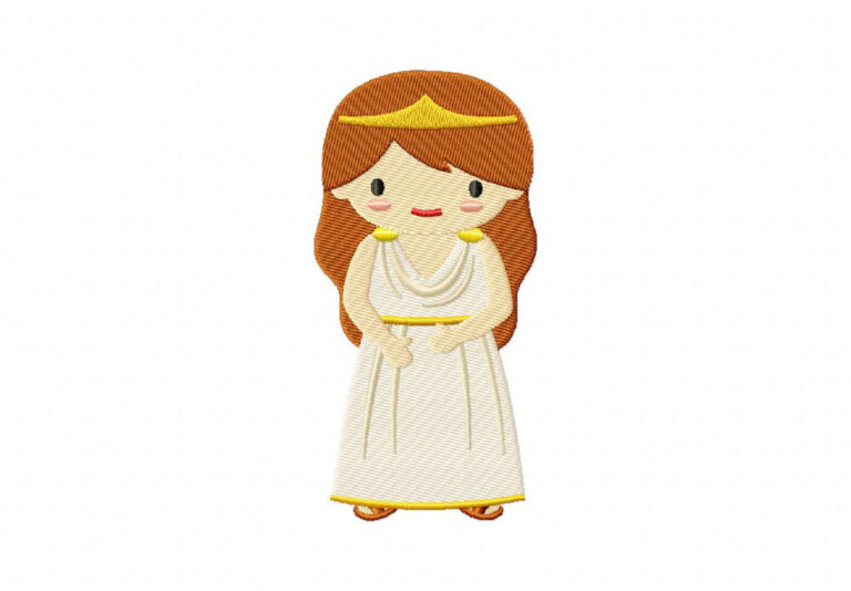 Greek Girl Machine Embroidery Design – Blasto Stitch