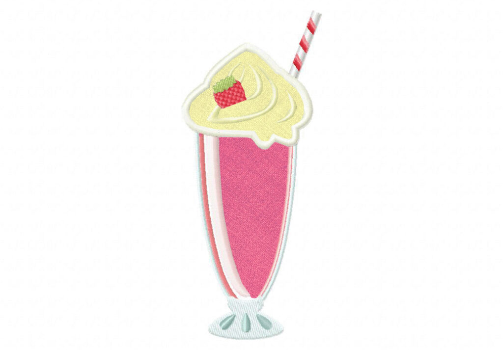 Strawberry Milkshake Includes Both Applique and Stitched – Blasto Stitch