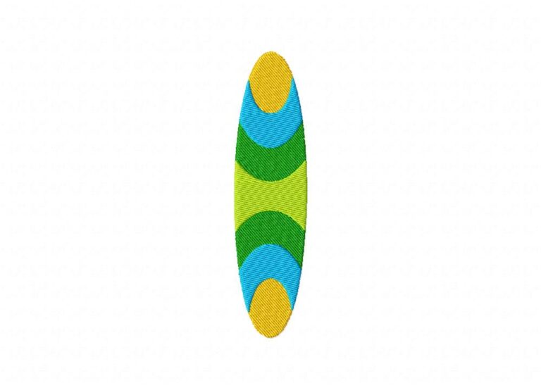 Green Surfboard Machine Embroidery Design – Blasto Stitch