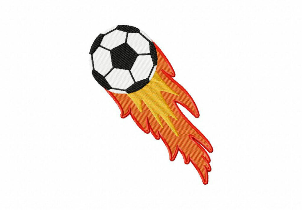 Soccer Fireball Machine Embroidery Design – Blasto Stitch