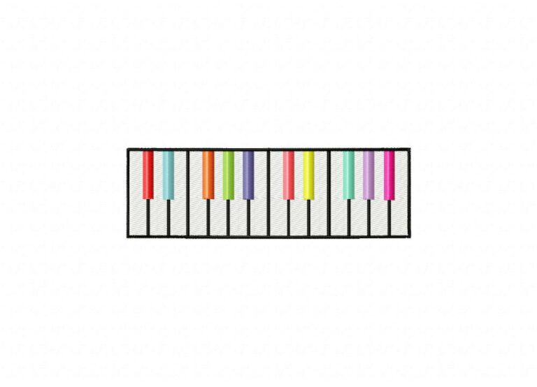 Colorful Classic Piano Machine Embroidery Design – Blasto Stitch