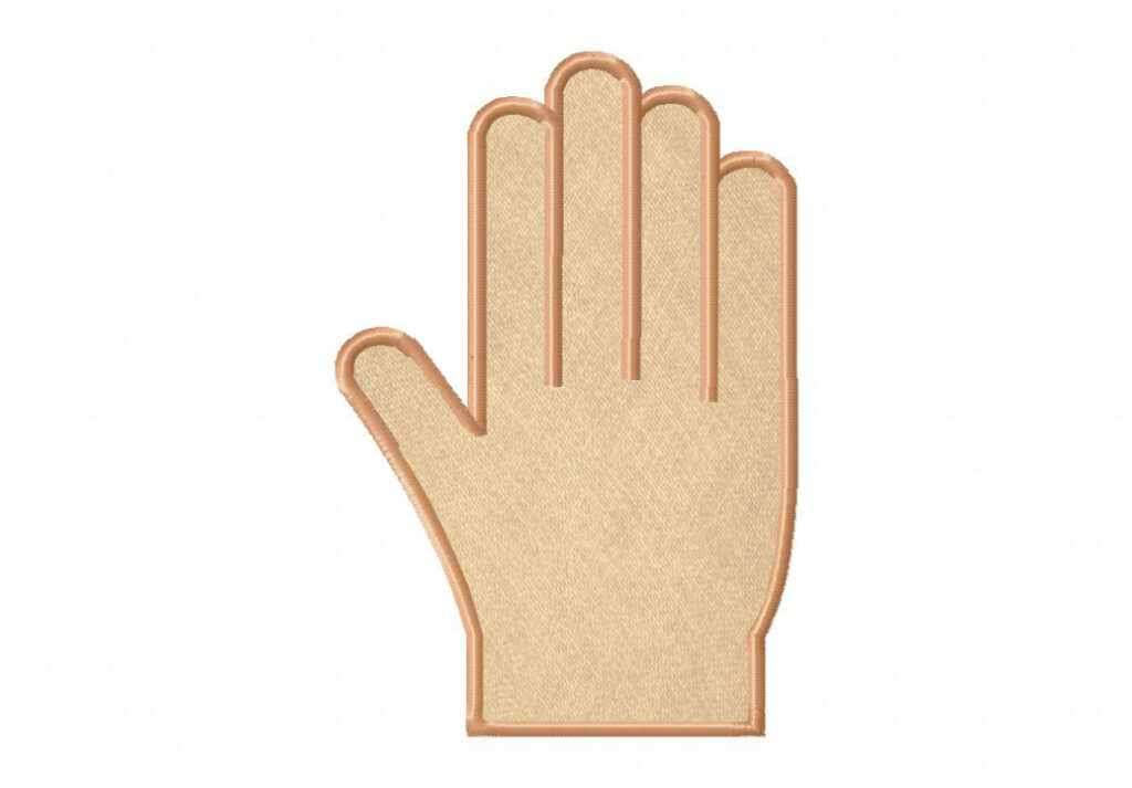 Hand Gesture 9 includes Applique and Stitched – Blasto Stitch
