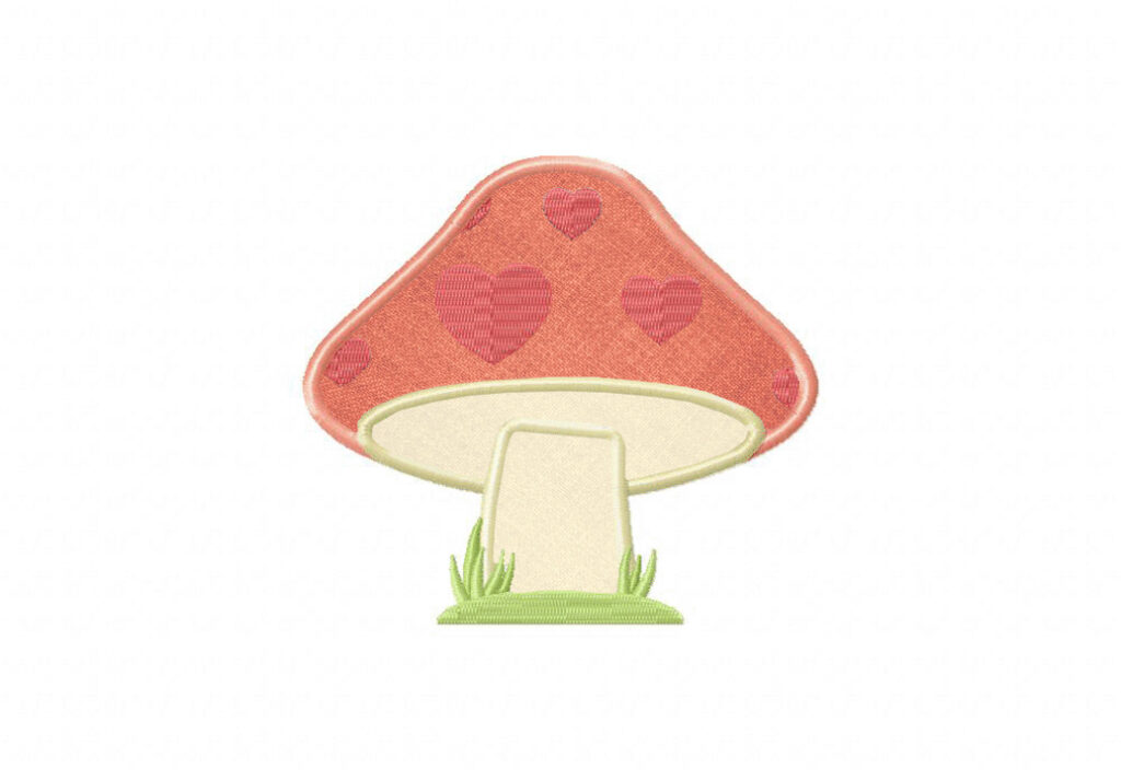 Heart Mushroom includes Applique and Stitched – Blasto Stitch Heart Mushroom includes Applique and Stitched – Blasto Stitch