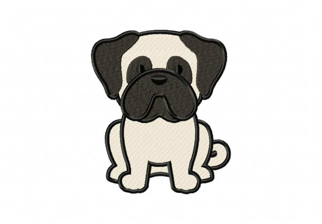 Pug Machine Embroidery Design – Blasto Stitch