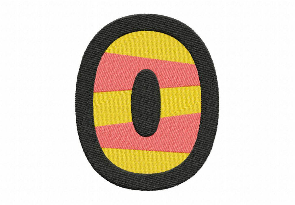 Cartoony Number 0 Machine Embroidery Design – Blasto Stitch