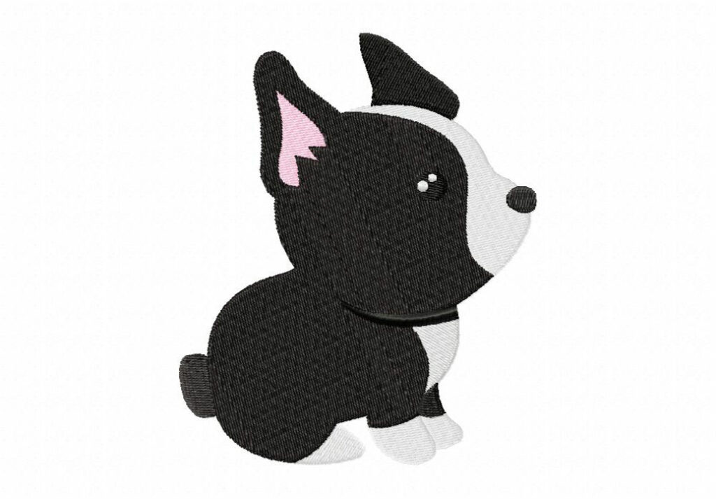 Christmas Boston Terrier Side View Machine Embroidery Design – Blasto ...