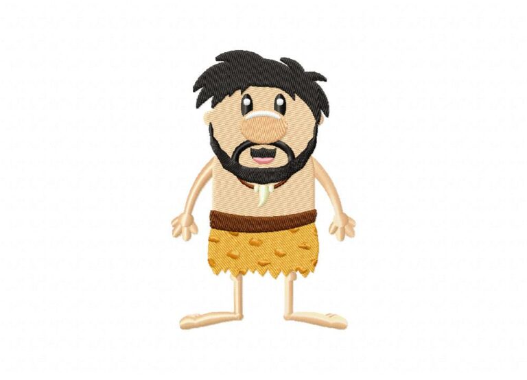 Caveman Fashion Shirtless Machine Embroidery Design – Blasto Stitch