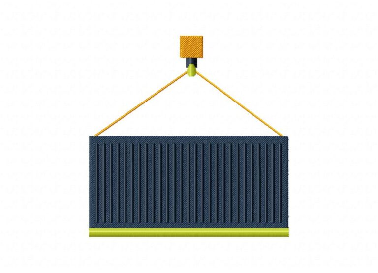 Shipping Container Machine Embroidery Design – Blasto Stitch