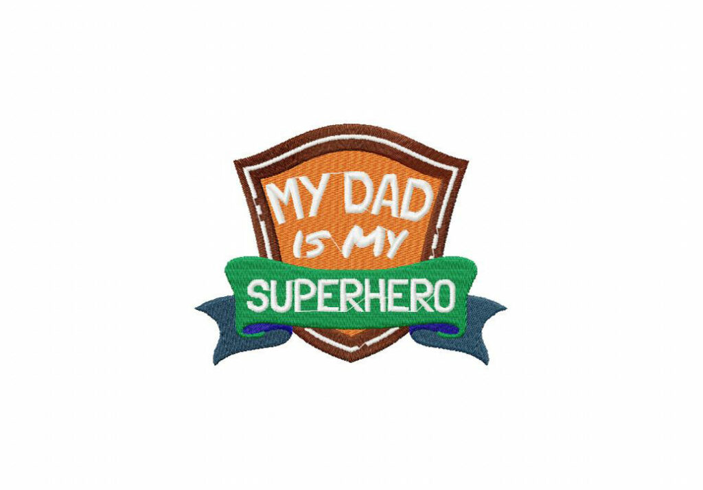 Superhero Dad Logo Embroidery Design – Blasto Stitch