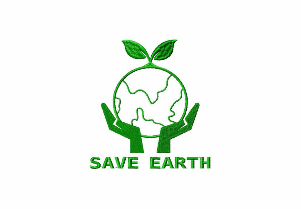 Save the Earth Logo Embroidery Design – Blasto Stitch