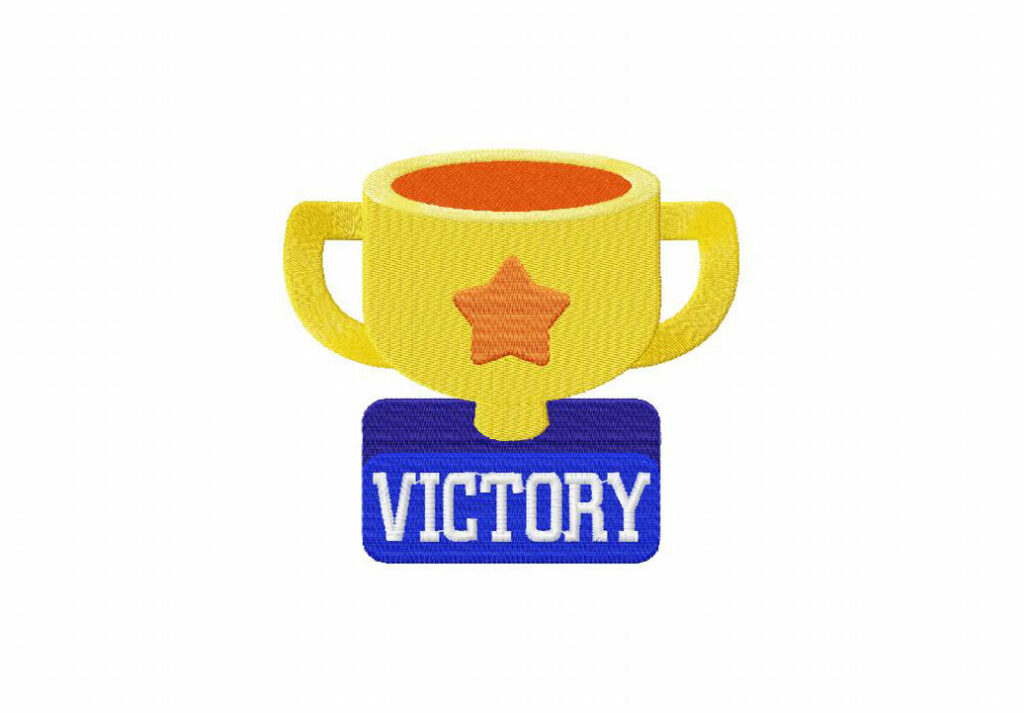 Victory Trophy Embroidery Design – Blasto Stitch