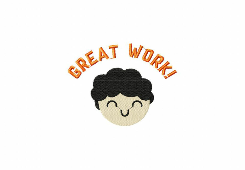 Great Work Boy Kid Embroidery Design – Blasto Stitch
