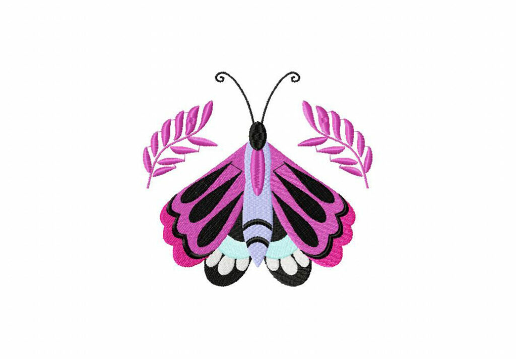 Pink Fly Insect Embroidery Design – Blasto Stitch
