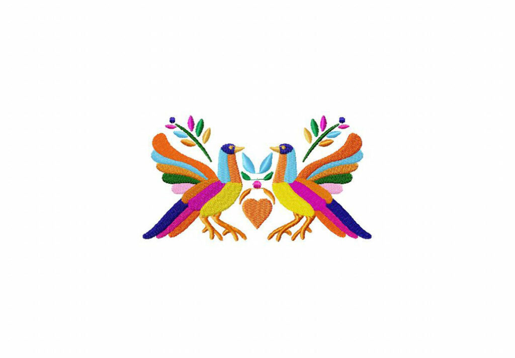 Otomi Love Birds Embroidery Design – Blasto Stitch