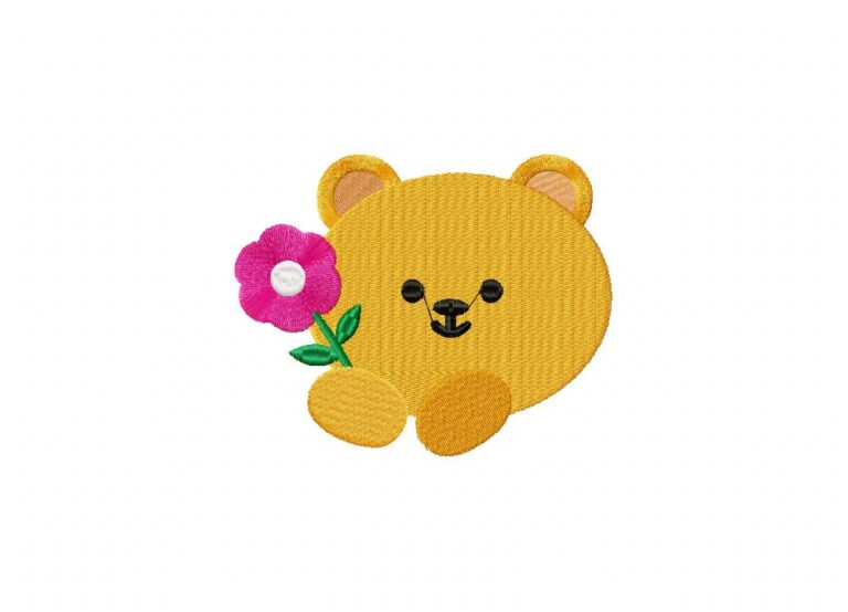 Cute Bear Face Embroidery Design – Blasto Stitch